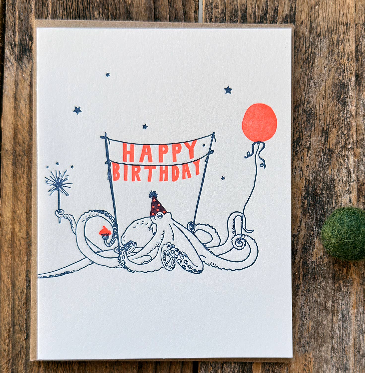 Lark Press - Happy Birthday Octopus Letterpress Card | South Fork ...